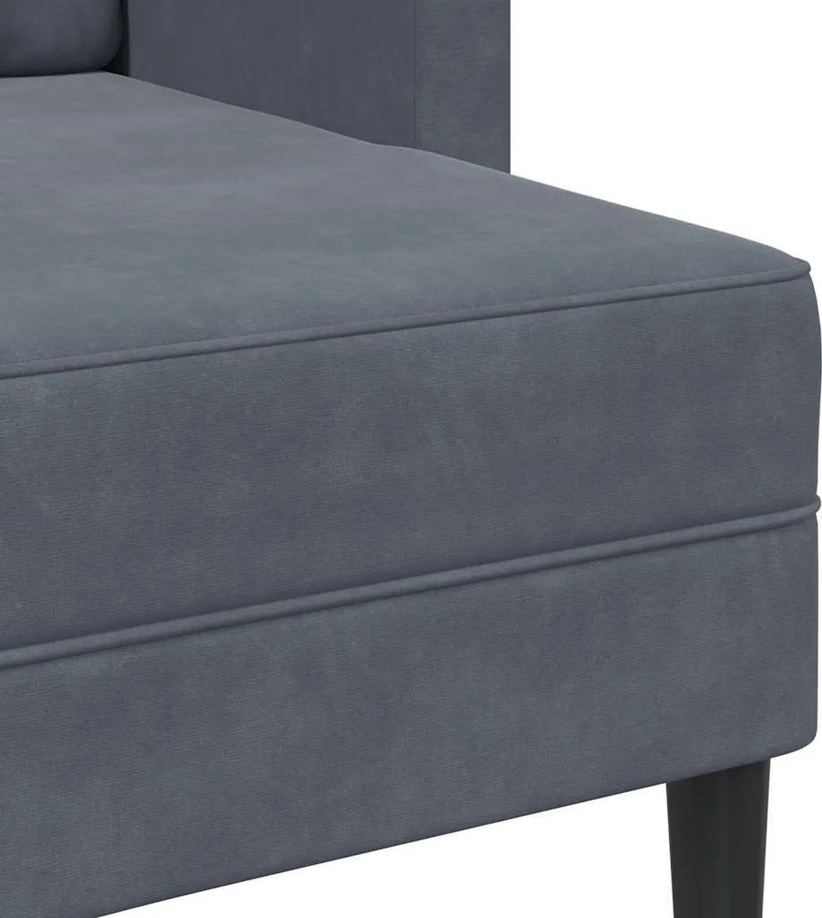 vidaXL Dvoumístná pohovka s lehátkem ve tvaru L 125 cm samet [4107072] Barva: Tmavě šedá