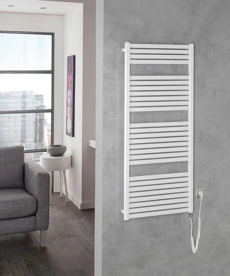 Aqualine TONDI-E 600 x 1330 mm DE480T elektrické otopné těleso bílé