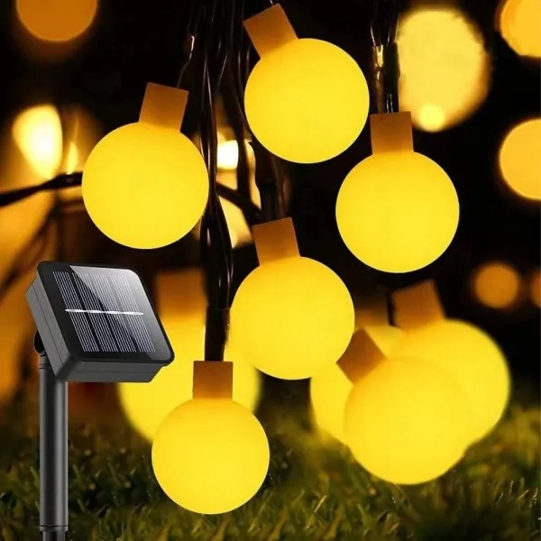 LED Solární dekorační řetěz 50xLED/8 funkcí 500 mAh 9,5 m IP67 teplá bílá