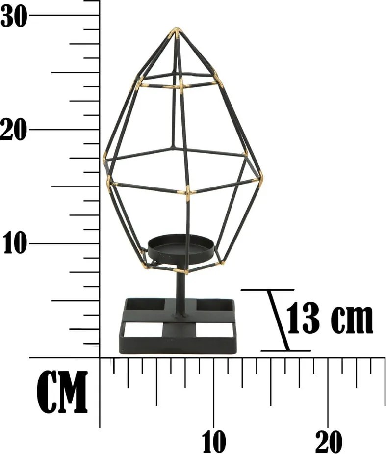 Černý svícen ze železa Mauro Ferretti Piramid