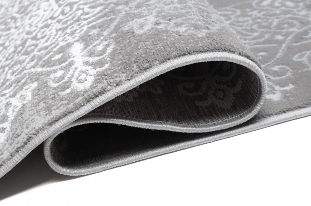 Moderní koberec v šedé barvě s orientálním vzorem v bílé barvě Šířka: 80 cm | Délka: 150 cm