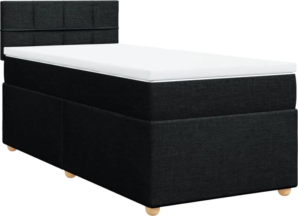 Box spring postel s matrací černá Single textil 3286859