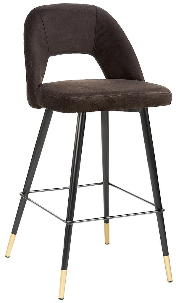 FANNY Čalouněná barová židle černá