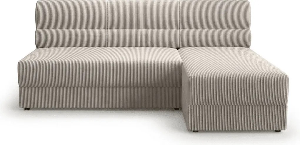 Rozkládací oboustranná sedací souprava do L TAVERO SLIM 201x140 cm, světle béžová