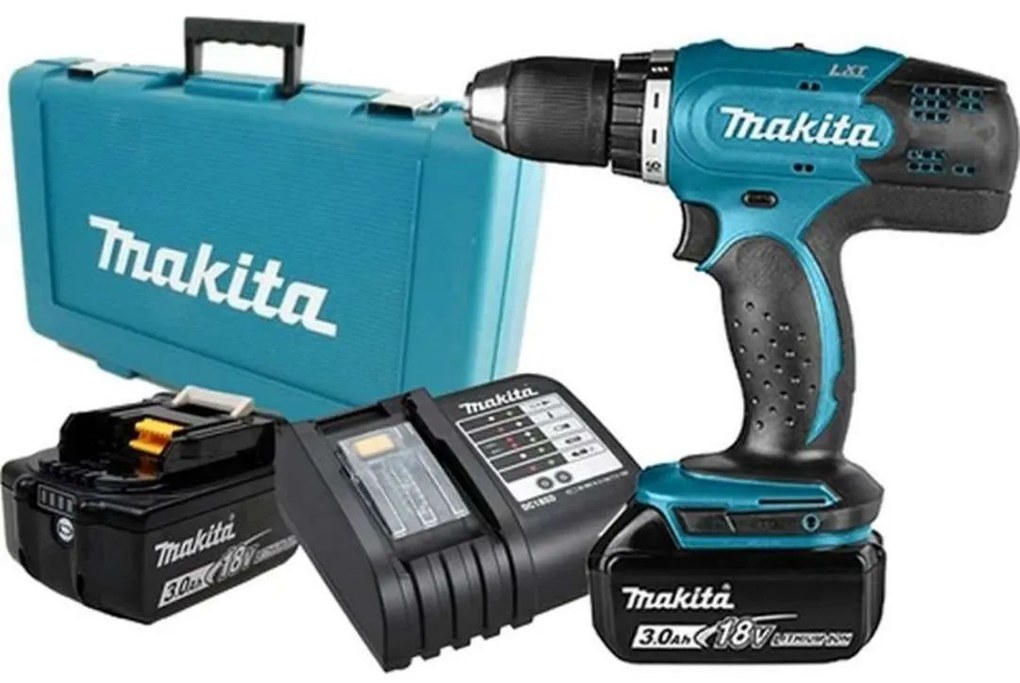 Makita Nářadí - 18V AKU vrtací šroubovák, 2x aku 3,0 Ah LXT, nabíječka DDF453SFE