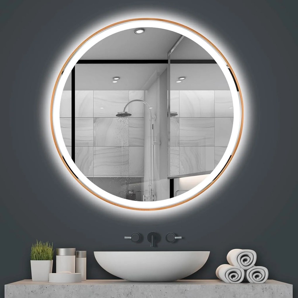 Rea Rea, Zrcadlo LED 90cm MMJ BRUSH COPPER, HOM-05494