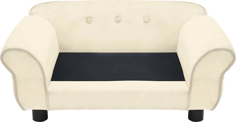 Pohovka pro psy krémová 72 x 45 x 30 cm plyš 171042