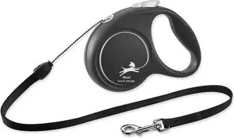 Flexi Black Design S lanko 5m černo-stříbrné / Vodítko