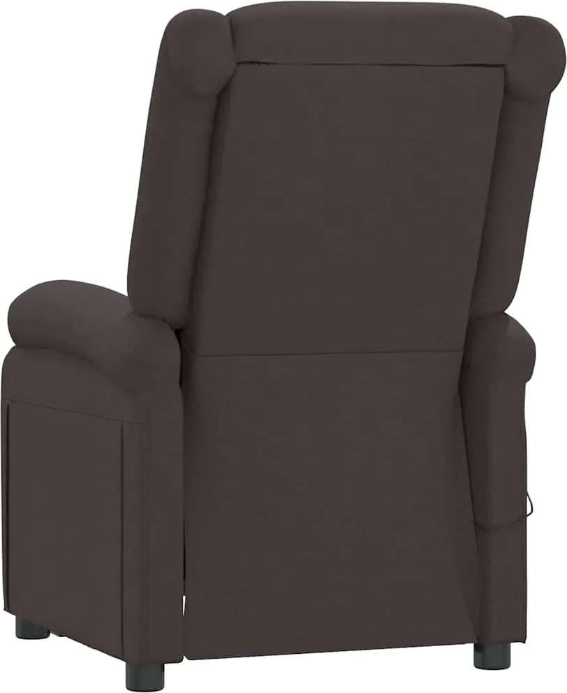 Elektrické polohovací křeslo tmavě hnědé textil 3098357