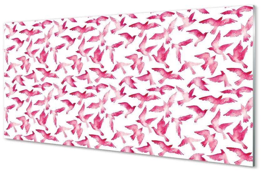 akrylový obraz růžové ptáci 120x60 cm