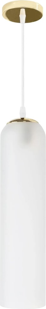 Toolight - Skleněná závěsná lampa APP665-1CP, bílá-zlatá, OSW-04661