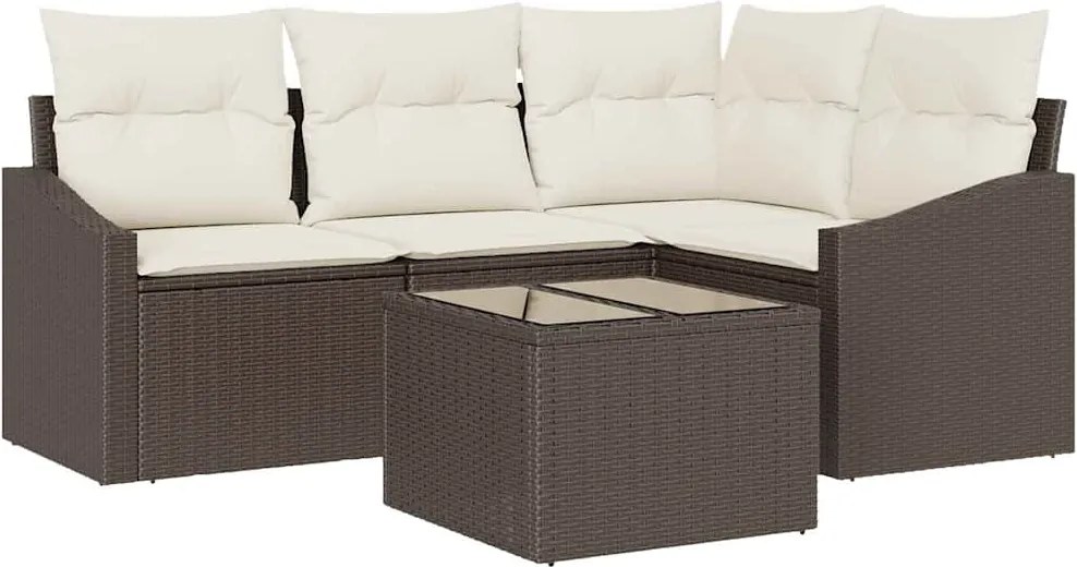 Set pohovek 5 ks Hnědá polyratan 3346708