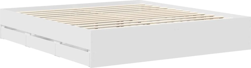 Rám postele se zásuvkou Bílá 180 x 200 cm Dřevěný materiál 3412157