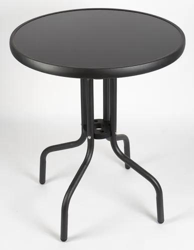 Garden King Zahradní stolek kovový se skleněnou deskou průměr 60 cm