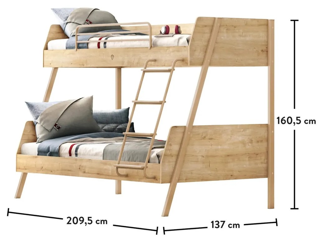Čilek Studentská patrová postel (90x200-120x200 cm) Mocha