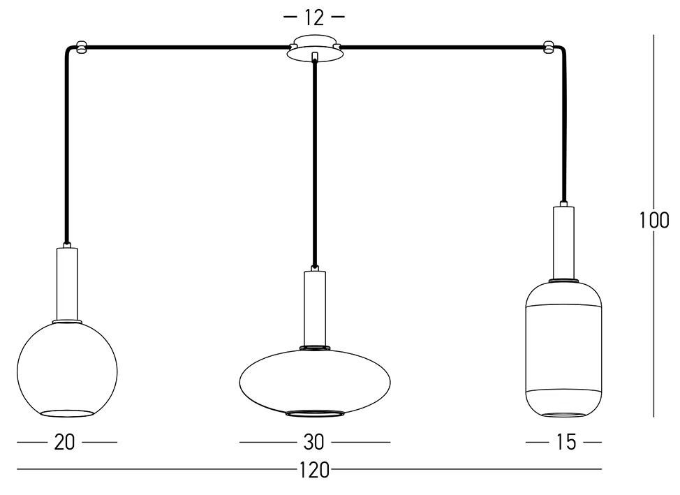 Zambelis 22151 závěsné svítidlo matně zlaté, 3xE27, 120cm