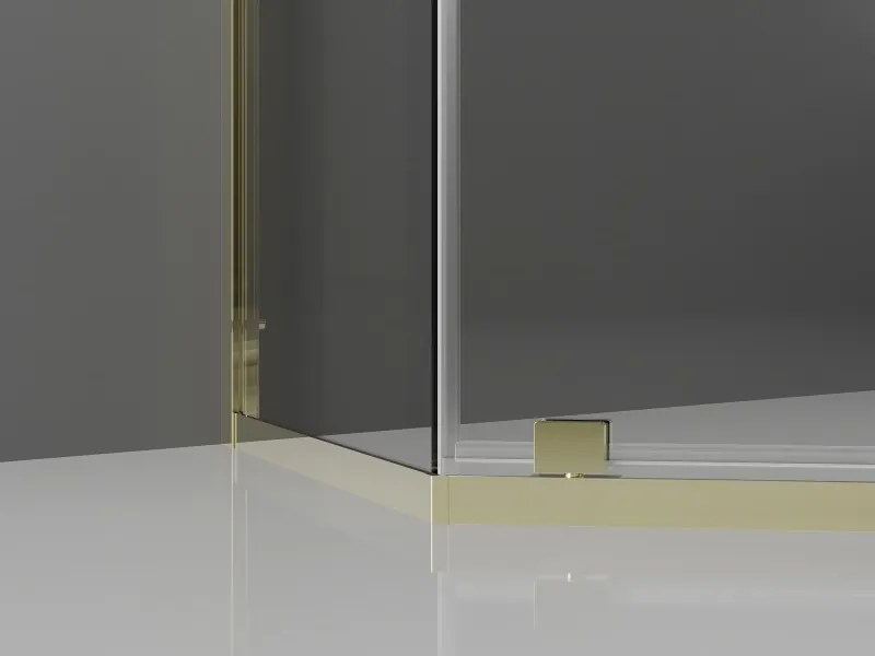 Mexen Exo-R pětiúhelníkový sprchový kout s otočnými dveřmi 90 x 90 cm, transparentní, zlatý - 812-090-090-50-00