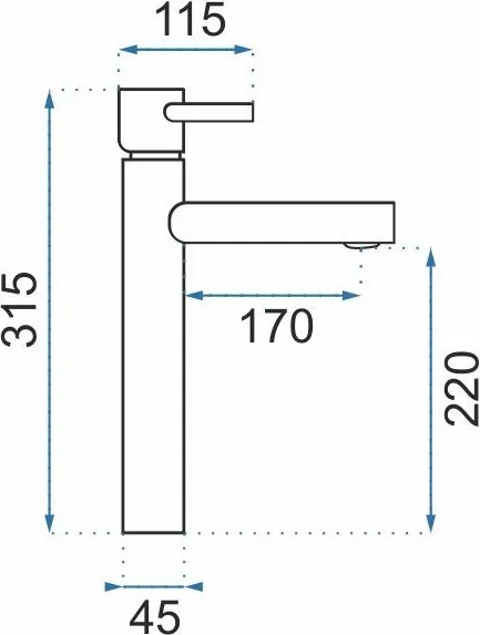 Rea TESS - Vysoká umyvadlová baterie, zlatá matná, REA-B5660