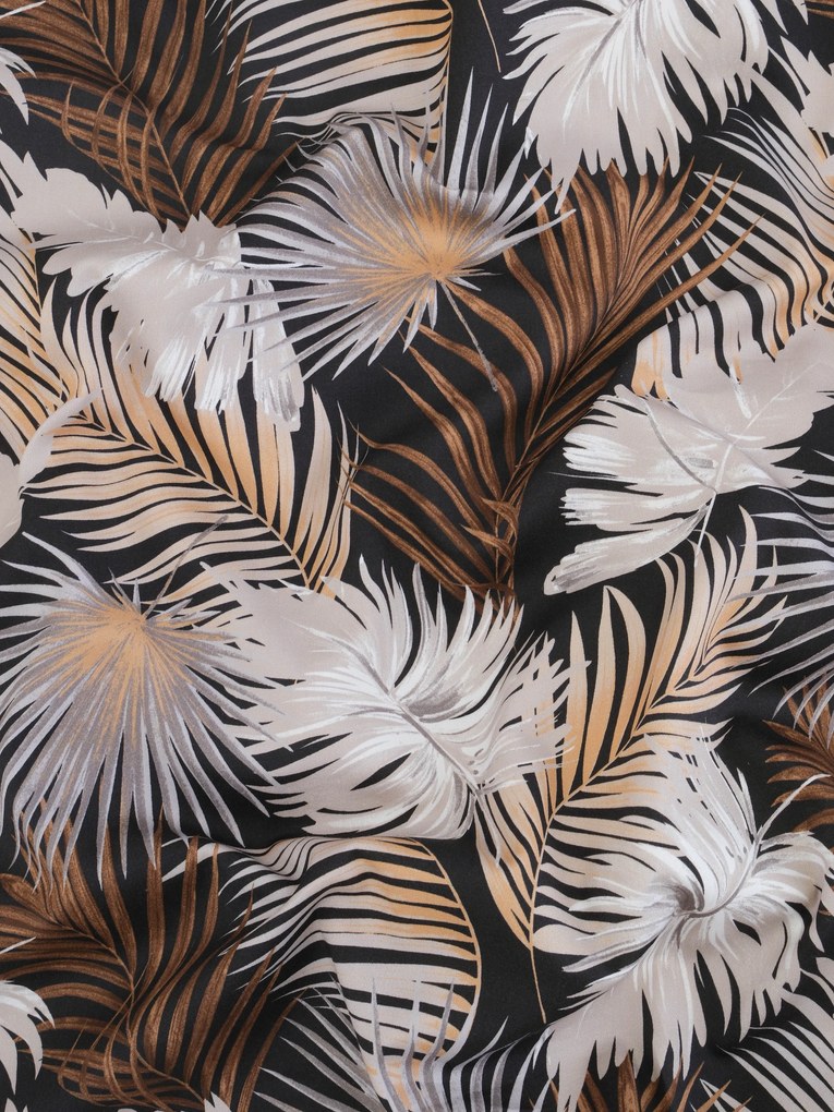 MK Lůžkoviny Prodloužené saténové povlečení - Taisa černo/zlatá 140 × 220 cm, 70 x 90 cm