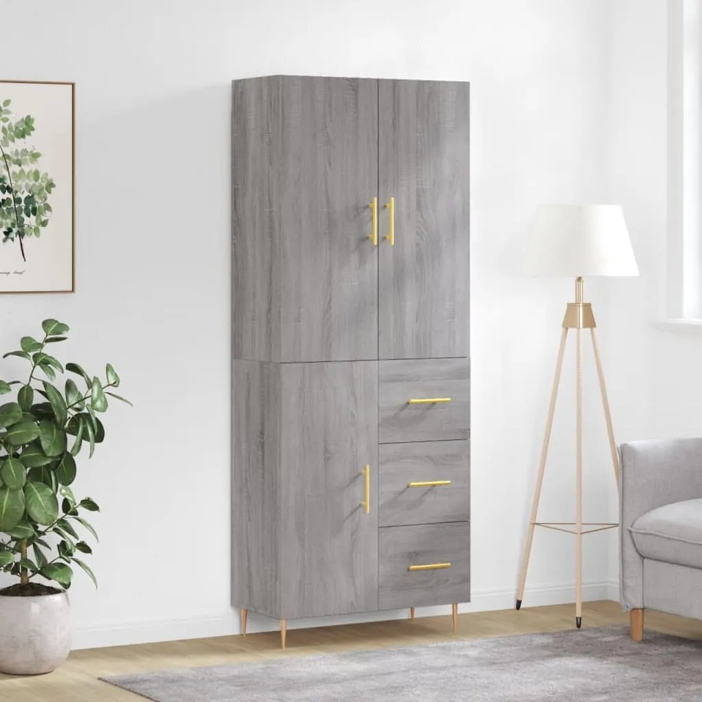 Skříň highboard šedá sonoma 69,5 x 34 x 180 cm kompozitní dřevo