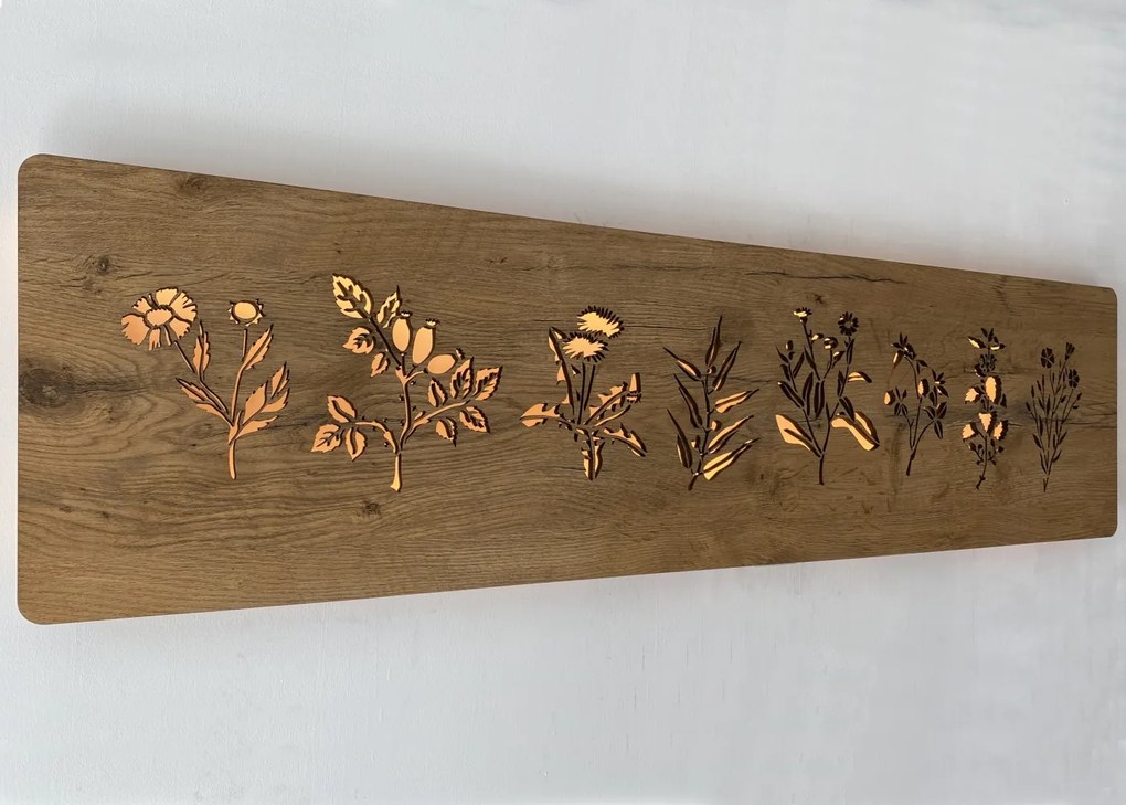 Li-Go "Byliny" světelný obraz 230V 120x31 cm provedení povrchu: bříza