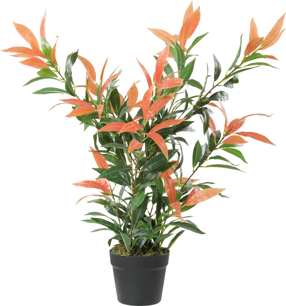 HOMCOM umělá photinia 90 cm, 300 realistických listů, tvarovatelné větve — dekorace do obýváku, ložnice, kanceláře | Aosom