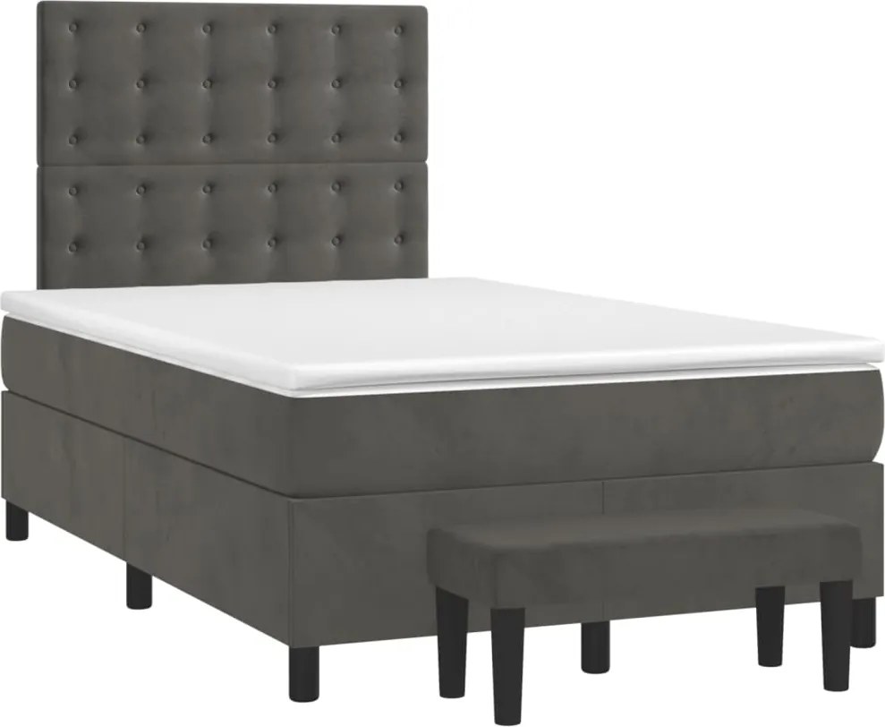 Box spring postel s matrací tmavě šedá 120 x 200 cm samet 3138074