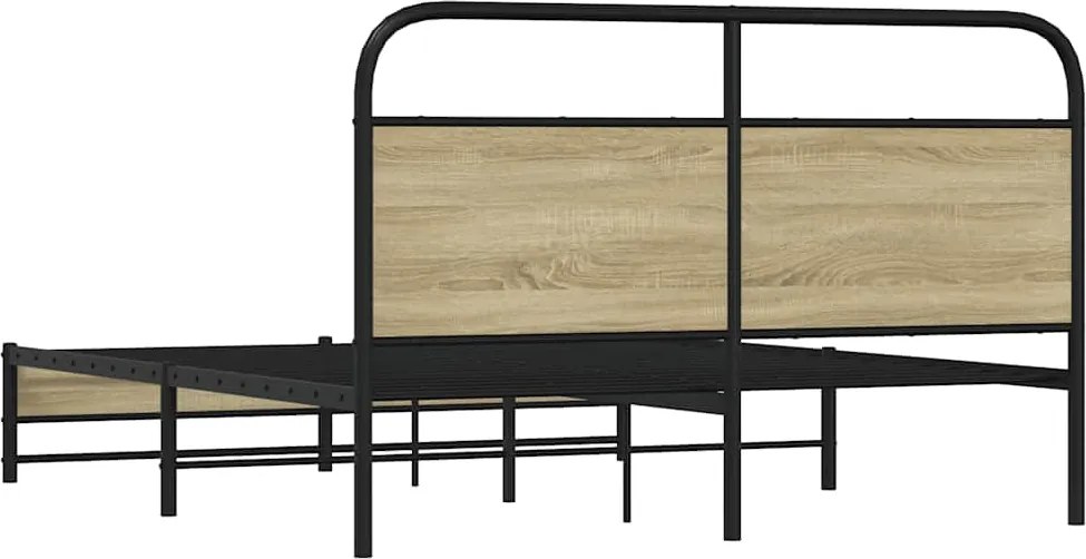 Kovový rám postele bez matrace dub sonoma 160 x 200 cm 3318688