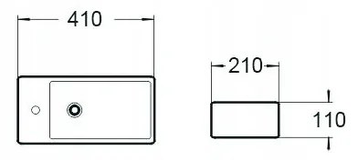 Mexen INEZ UMYVADLO, 40x20 cm, černá, 21484085R