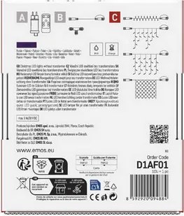 Propojovací vánoční řetěz bez zdroje EMOS Connecting D1AF01 ZY1930 100LED 10m fialová