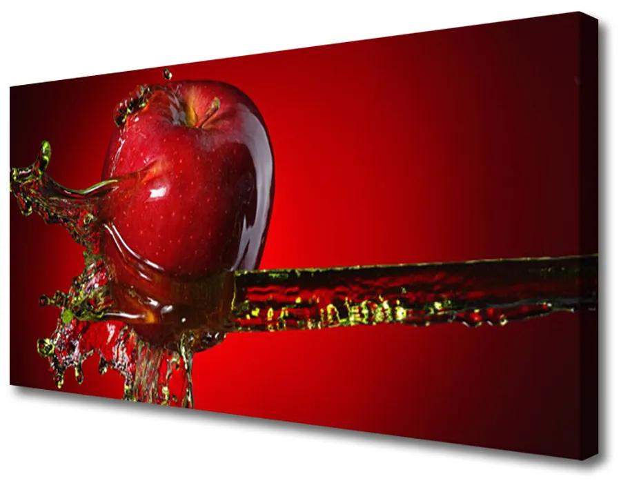 Obraz na plátně Jablko Voda Kuchyně 125x50 cm
