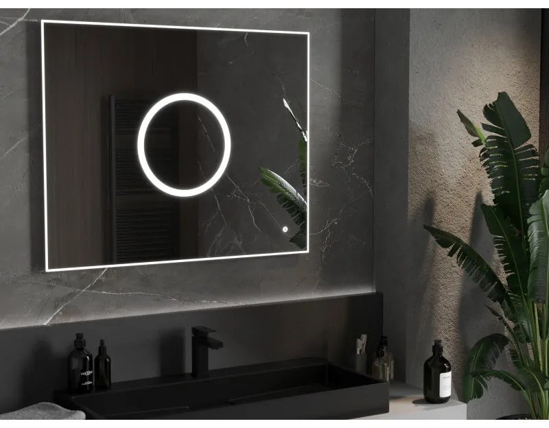Mexen Koga, LED koupelnové zrcadlo s podsvícením 100 x 80 cm, 6000K, ochrana proti zamlžování, 9821-100-080-611-00