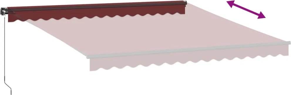 Ručně zatahovací markýza s LED světly burgundská 400 x 350 cm 3214999