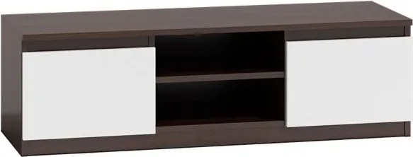 RTV stolek FLOWE 120 wenge/bílá (120 x 36) cm