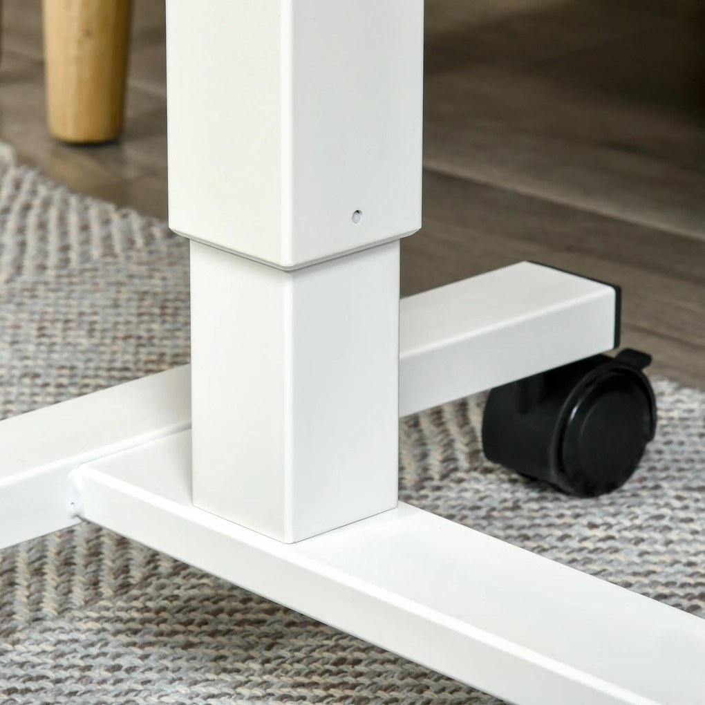 HOMCOM Stůl Sit-stand výškově nastavitelný s kolečky Prostorově úsporný stůl na notebook ve tvaru C přírodní bílá 70-110 cm do 70 kg | Aosom.de