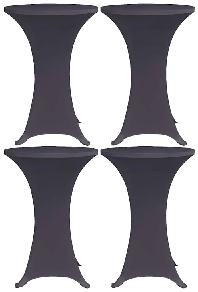 Strečové návleky na stůl 4 ks 80 cm antracitové 279086