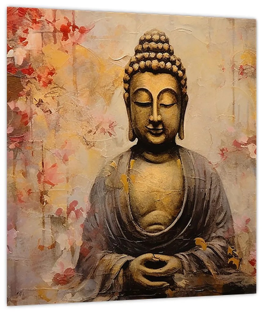 Obraz - Buddha, malba (30x30 cm)