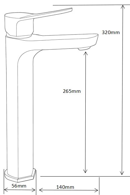 Mexen LERMA, Vysoká umyvadlová baterie, Zlatá, 74310-50