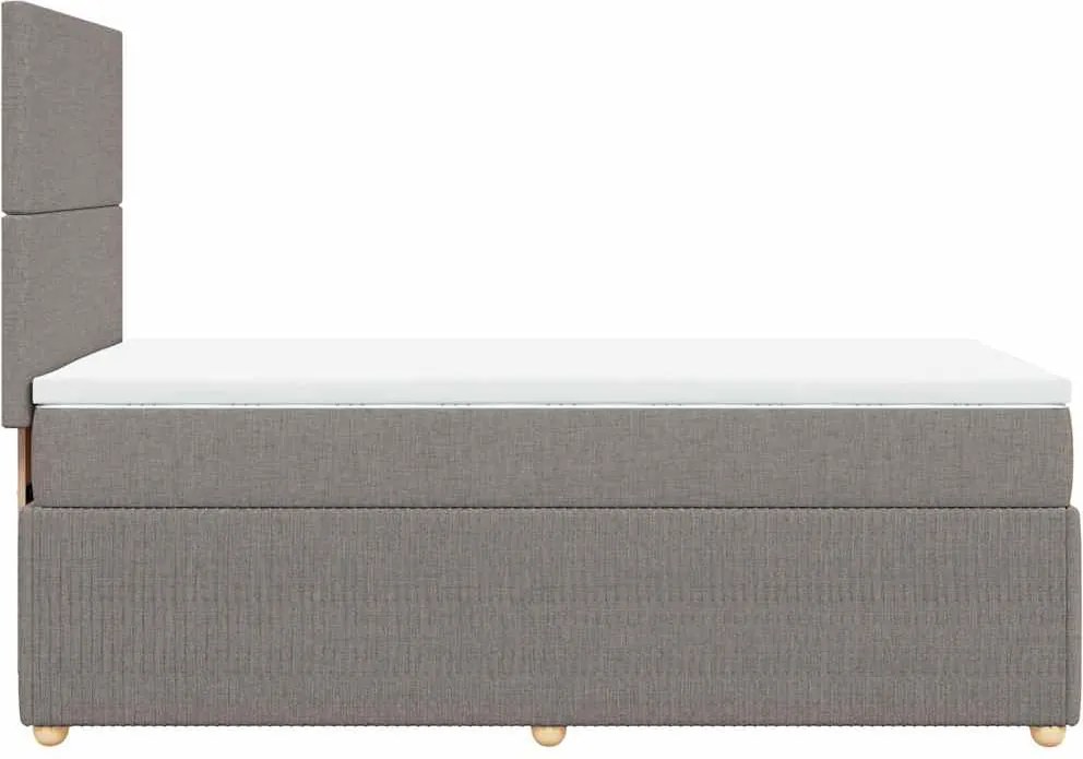 Box spring postel s matrací taupe 90x200 cm textil 3294236
