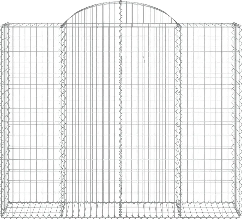 Klenuté gabionové koše 5 ks 200x50x160/180cm pozinkované železo 3146386