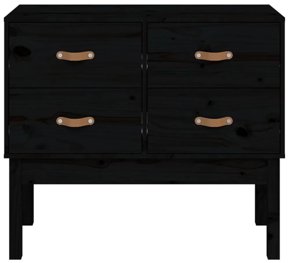 Konzolová skříňka černý 90x40x78 cm masivní borové dřevo - Default Title