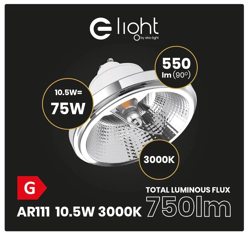 Halogenová LED žárovka GU10 teplá 3000k 10,5w 550 lm bílá