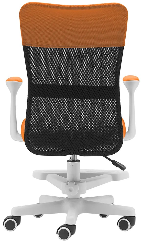 Dětská židle Neoseat MONKEY WHITE s podnoží — látka, bílá / oranžová