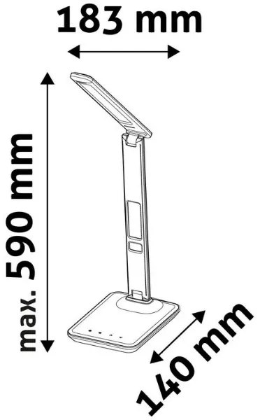 Kožená stmívatelná LED stolní lampa s displejem 6W 350lm, měnitelná barva světla, hnědá