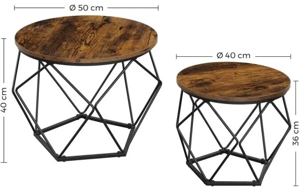 SADA 2x Konferenční stolek TALIA hnědá/černá