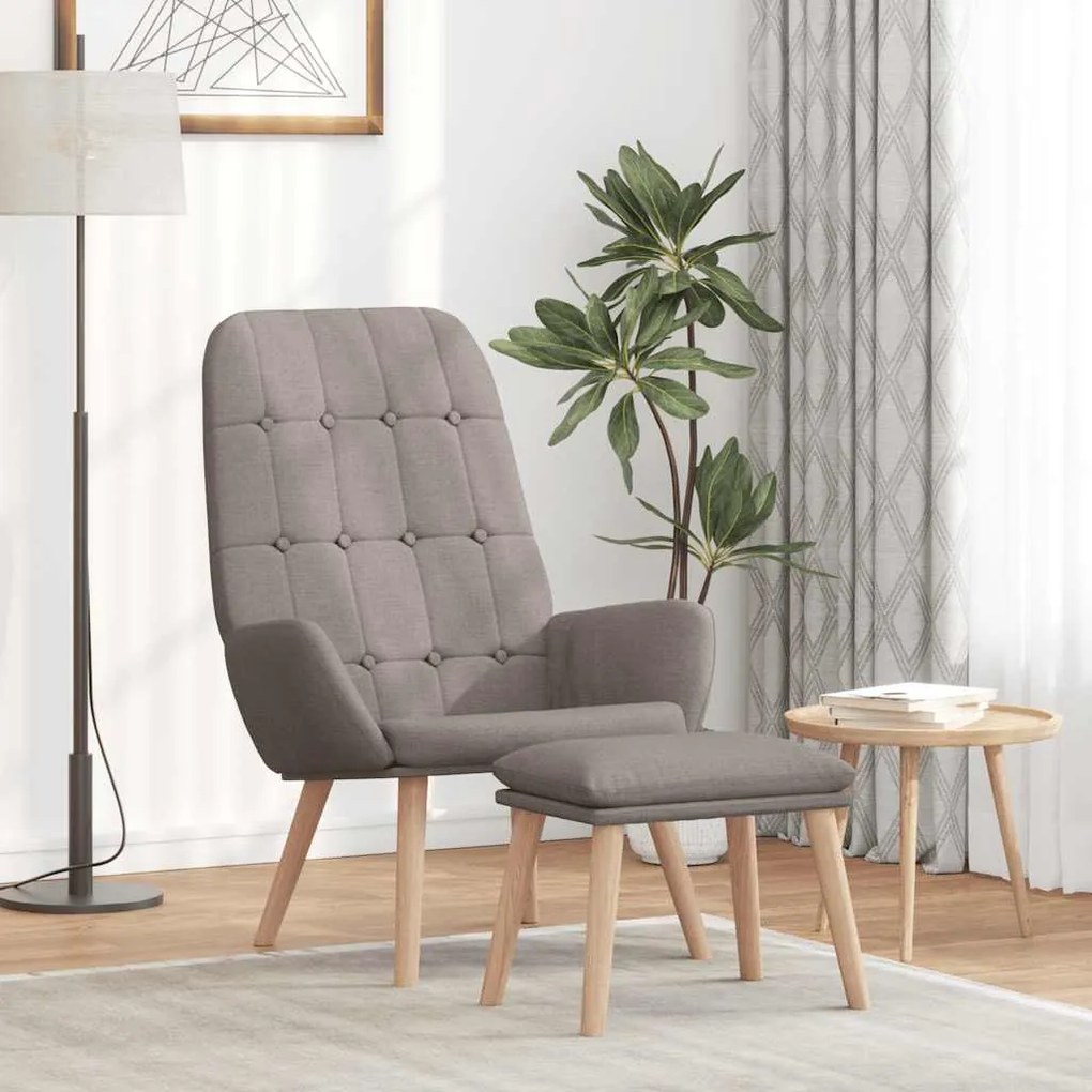 Relaxační křeslo s podnožkou taupe textil 3315156