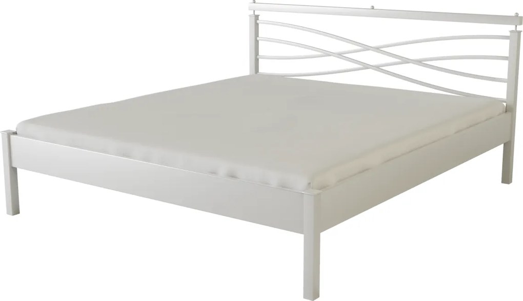 Nábytek ATIKA s.r.o. Kovová postel ANGELETA 180, snížené hlavové čelo Barevne provedení: stříbrná RAL 9006, Rozměr: 180 x 200 cm