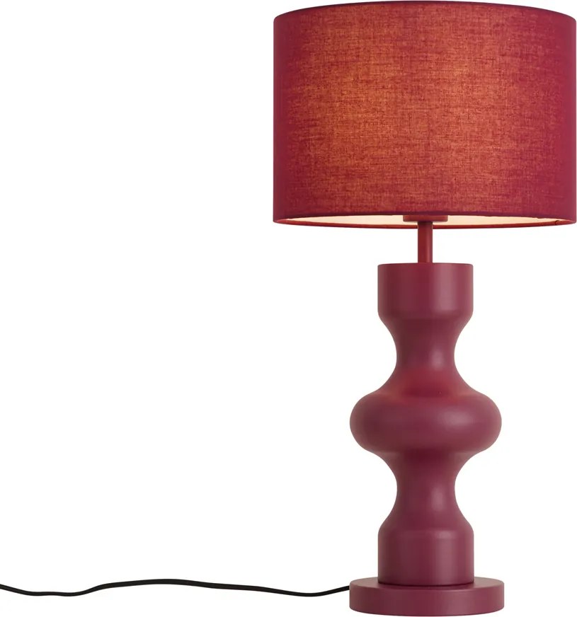 Retro Table Lamp Plum with Fabric Shade - Captain Biano.cz