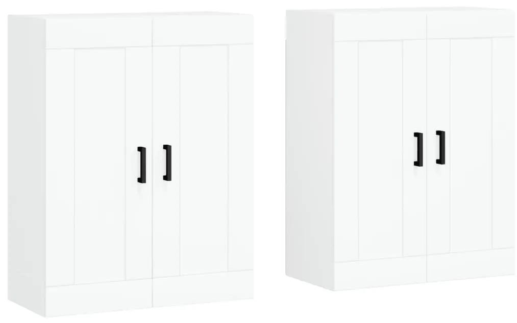 Nástěnné skříňky 2 ks bílé kompozitní dřevo,  3198017