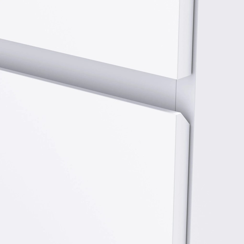 HOMCOM komoda Příborník se 4 zásuvkami, výklopná kancelářská skříň v bílé barvě, 55 x 33 x 80 cm, ideální pro obývací a pracovní prostory | Aosom.de